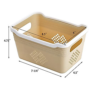 Jucoan 9 Pack Plastic Storage Baskets, Small Shelf Storage Baskets Classroom Storage Baskets for Home Kitchen Bathroom Cabinet Office School, 8.5 x 6 x 4.75 Inch