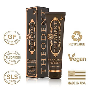 Theodent Classic Fluoride-Free, Natural Toothpaste for Remineralization and Sensitivity Reduction, Whitening Crystal-Mint (3.4 Ounces, 96.4 Grams)