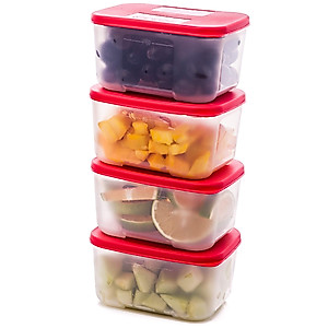 Quicker Defrost- Reusable Freezer Containers with Lids Set of 4-23.5 oz. for Soups, Leftovers, Meal Prep, Food Storage Airtight Food Storage Containers With Lids Plastic Freezer Containers Jars