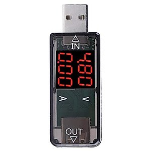 USB Tester, USB Color LCD Voltmeter Ammeter Current Meter USB Meter Multimeter Charger USB Tester USB Voltage Tester 2.8x1x0.4inch (Black)