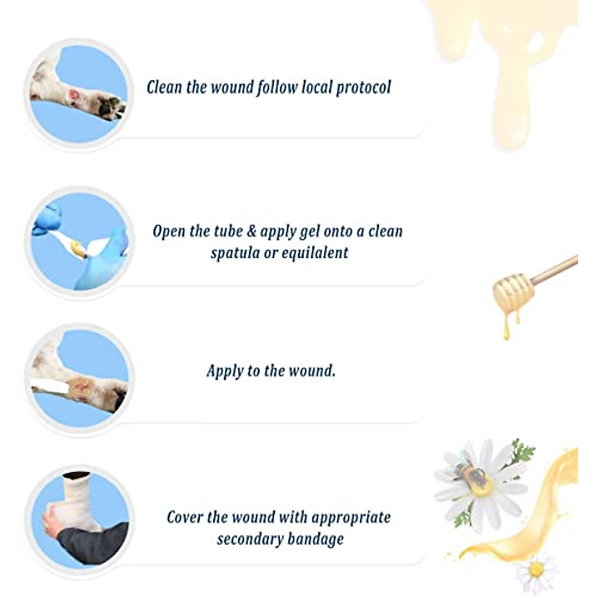 Wound Care for Dogs, Cats & Horses by L-mesitran. Medical Honey Soft Gel for Animals Veterinary Ointment with Anti-inflammatory Properties First Aid for Cuts, Scrapes and Bites 0.5oz (15g) Hope Series