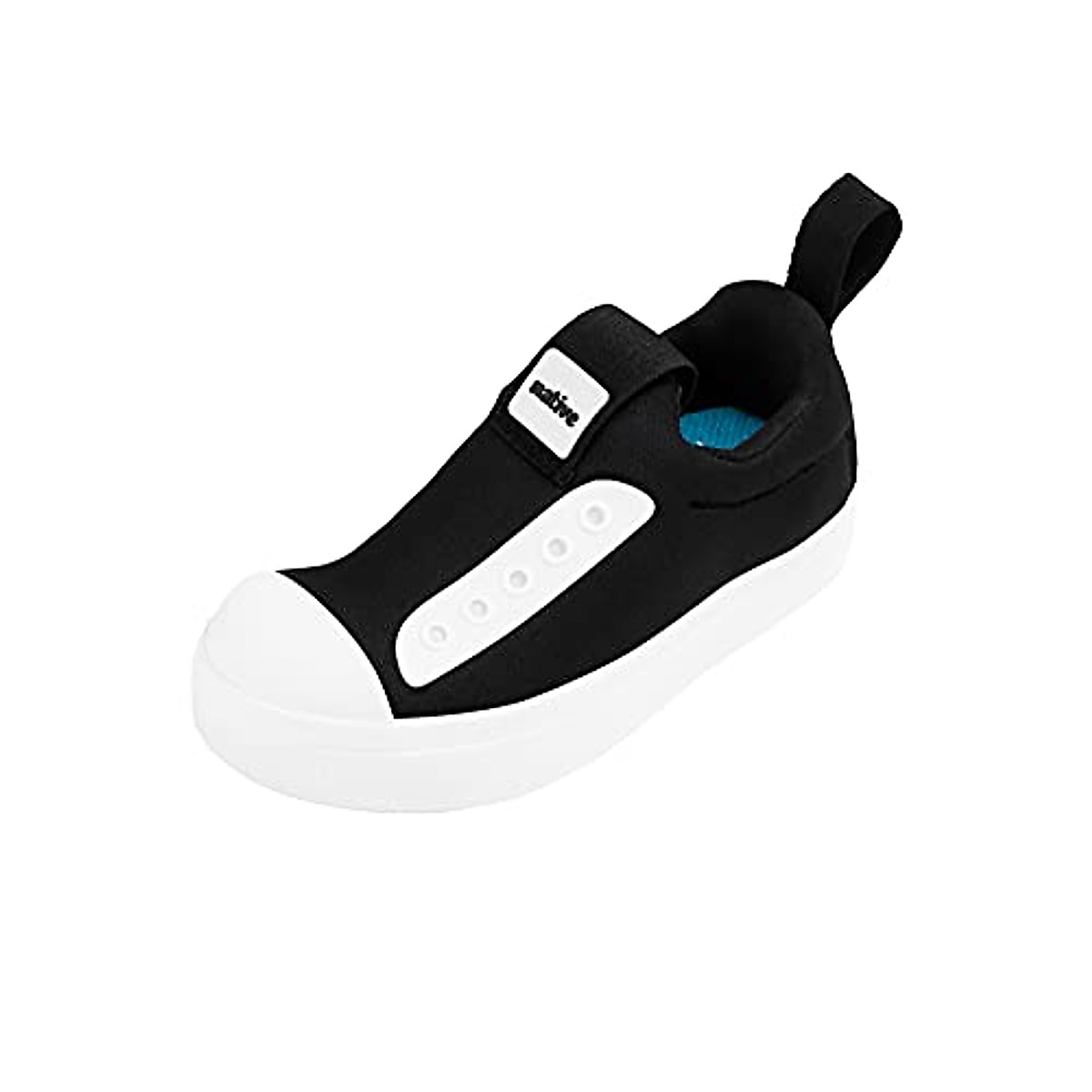 Native Shoes Kids Jefferson Hero Sneaker for Little Kids - Vegan, Eva Outsole and Outsole Shoes Jiffy Black/Shell White 12 Little Kid M