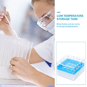 iplusmile Polycarbonate Freezer Boxes 25- grids Freezing Cryovial Storage Box Polycarbonate CryoBox Vial Rack Microcentrifuge Tube Box