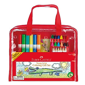 Faber-Castell Young Artist Coloring Gift Set - Premium Art Supplies for Kids in Portable Storage Bag