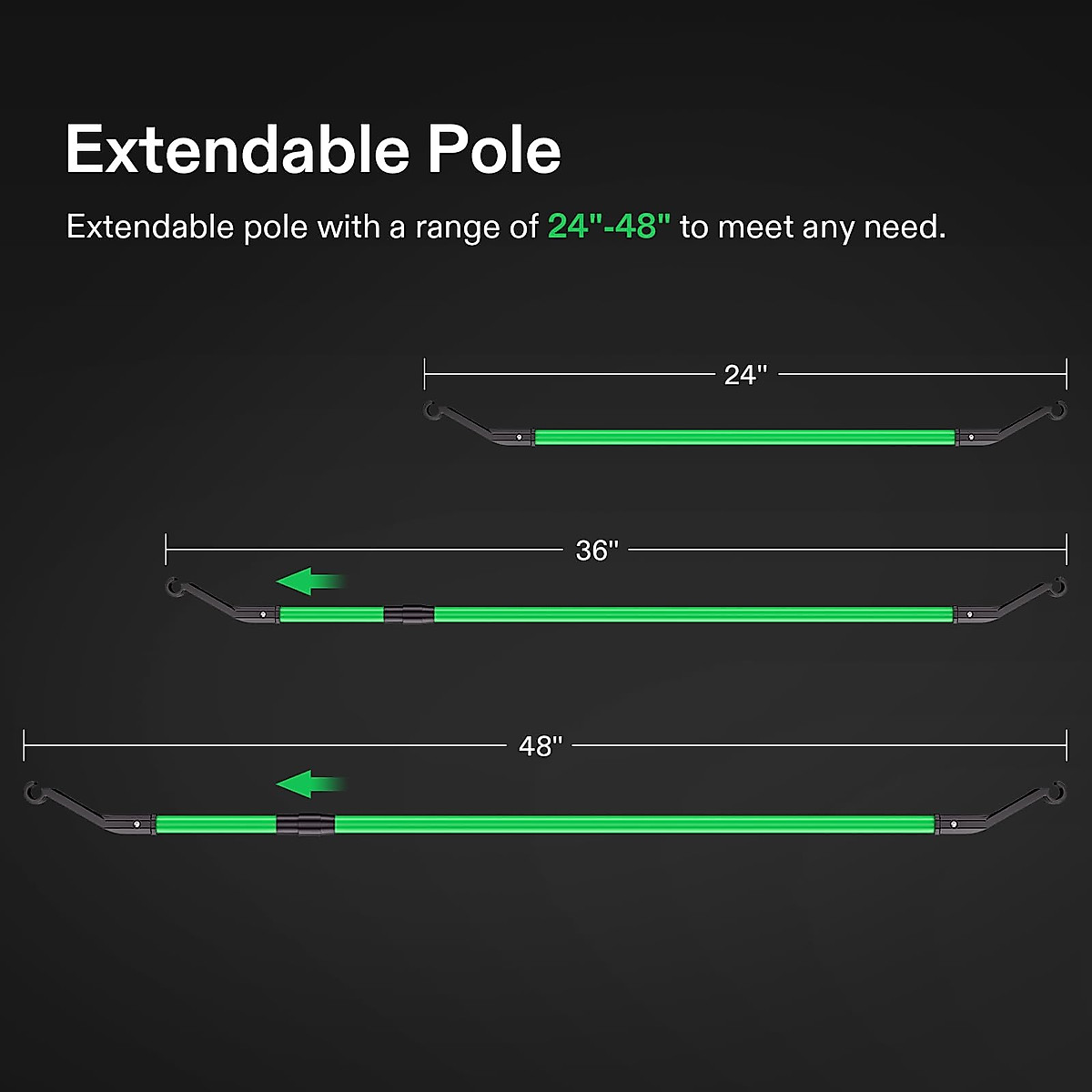 VIVOSUN Grow Tent High CFM Kit, Green Pole Range of 24"-48", Suitable for 2'x2', 3'x3', 4'x2' and 4'x4'Grow Tent, 4-Pack