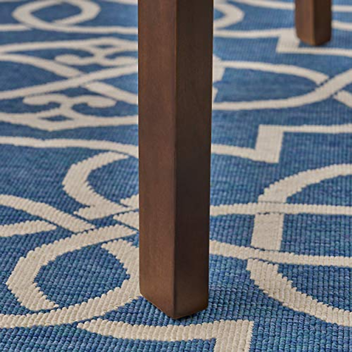 Christopher Knight Home Noe Outdoor 7-Piece Acacia Wood Dining Set, Dark Brown and White