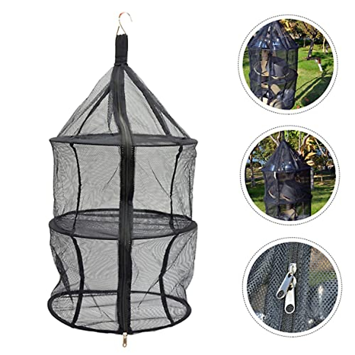 HOMSFOU Outdoor Storage Net 3 Layer Drying Net Laundry Drying Rack Collapsible Dry Net Drying Rack for Clothes Outdoor Accessories Mesh Bras Household Drying Rack Foldable Dryer Rack