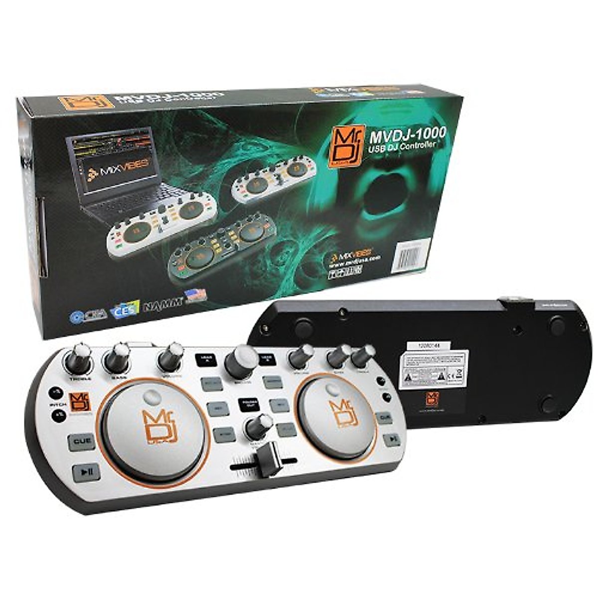 Mr. Dj MVDJ-1000SIUSB Dj Mix Controller with Dual Individual Mixing Channels to Connect a Computer for Audio and Playback