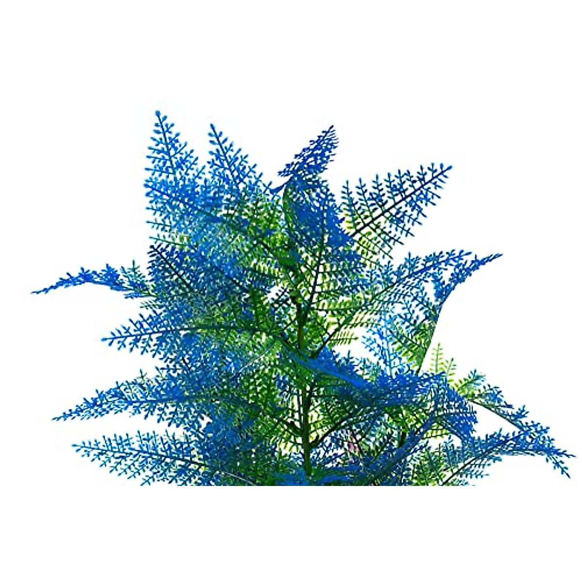 CNZ Aquarium Decor Fish Tank Decoration Ornament Artificial Plastic Plant Green/Blue, 15.7-inch