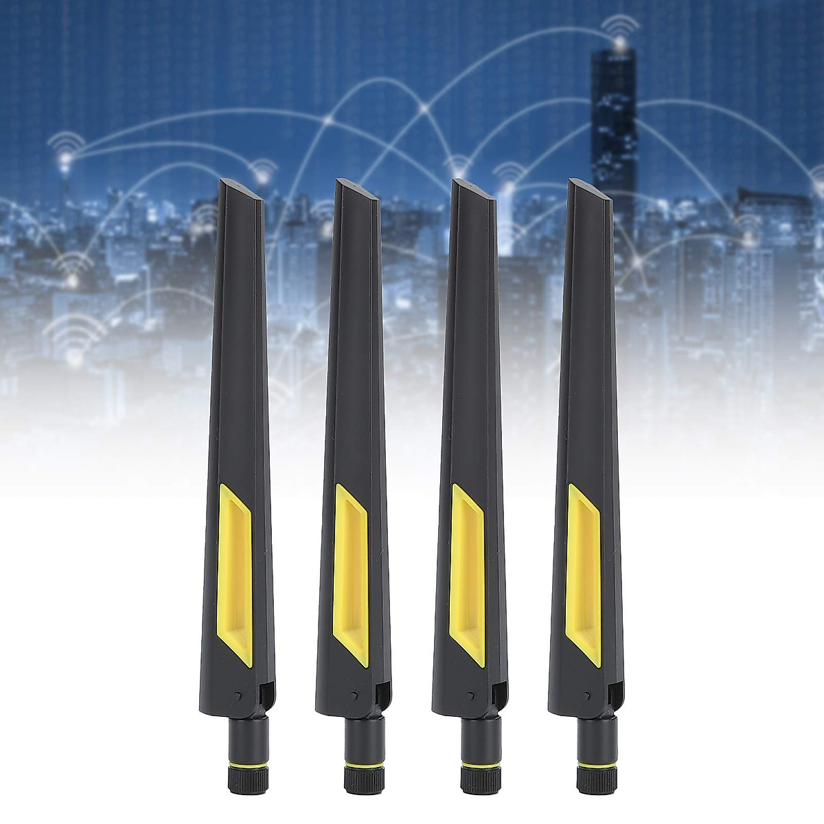 PUSOKEI 4Pcs SMA Netowrk Card Antenna, 2.4G/5G Dual?Band 10dB SMA Network Card Antenna Router Antenna for RT?AX88U AX6000