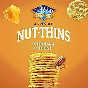 Blue Diamond Almonds Nut-Thins Gluten Free Cracker Crisps, Cheddar Cheese, Family Size, 7.7 oz