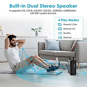 KOVCDVI CD Player Portable Bluetooth CD Player with Speakers Boombox CD Walkman FM Radio CD Player for Home with LCD Display Handle Design Support USB AUX Playback Headphone Jack