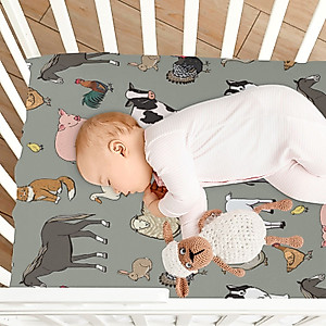 Kigai Farm Animals Crib Sheets for Boys or Girls,Soft and Breathable Crib Sheets 28x52 Inch