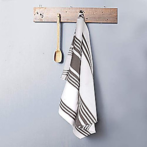 Urban Villa Kitchen Towels (20x30 Inches, 6 Pack) Extra Large Kitchen Hand Towels, Premium Dish Towels for Kitchen Grey & White Dish Cloths Highly Absorbent 100% Cotton with Hanging Loop Tea Towels