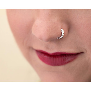 Indian Nose Ring, Unique 925 Sterling Silver Tribal Nose Hoop Piercing, 20 Gauge Earring, Handmade Jewelry