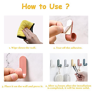 BieFuDan 24 Pack Self Adhesive Hooks Utility Wall Hooks Key Hooks for Wall Decorative Key Holder Rack Command Hooks for Towels, Hats, Entryway,Bathroom, Kitchen, Living Room, Office