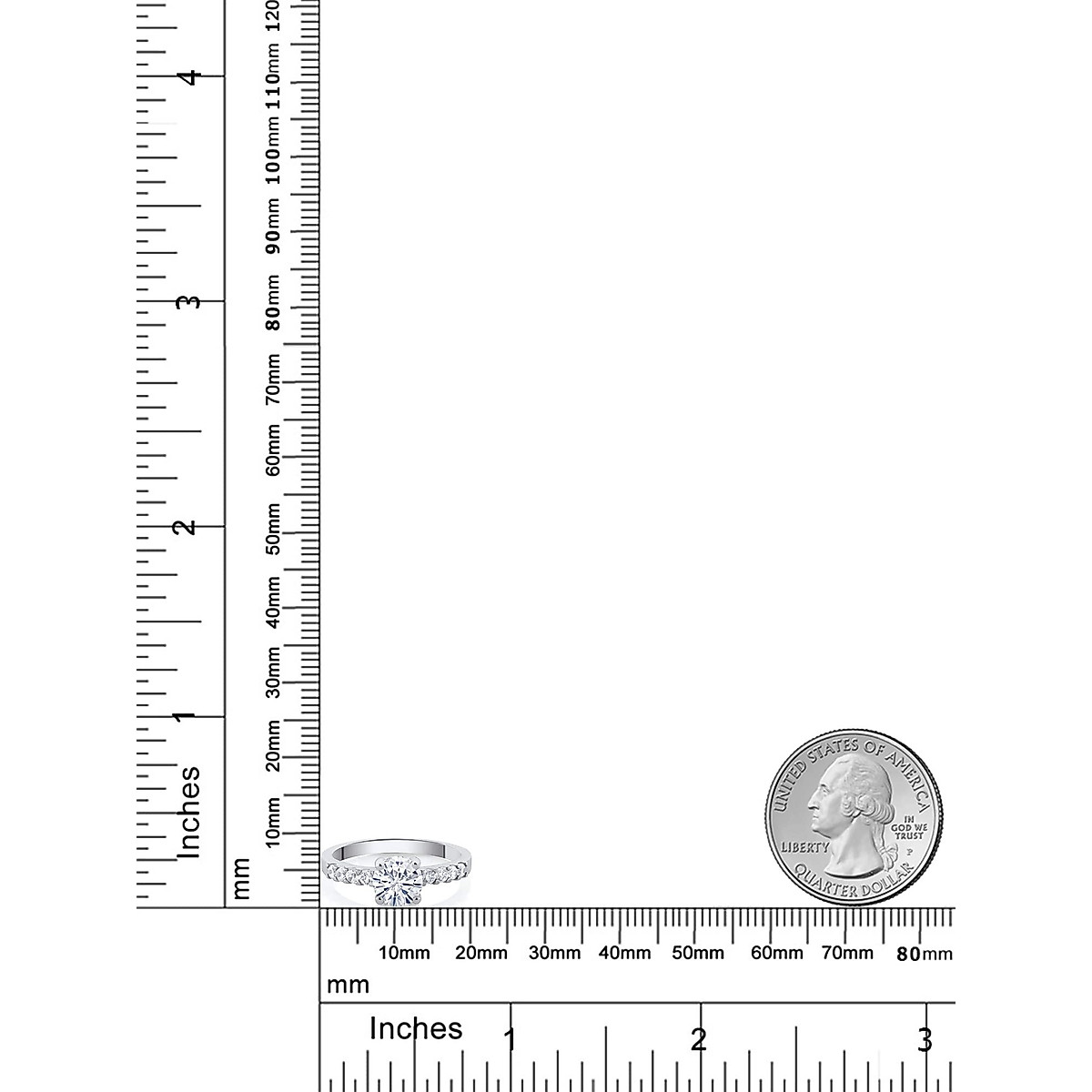 Gem Stone King White Moissanite Wedding Engagement Anniversary Promise Ring (1.04 Cttw, Round 6MM, Available In Size 5, 6, 7, 8, 9)