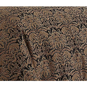 Chezmoi Collection 7-Piece Black/Gold Diamond Floral Medallion Jacquard Woven Comforter Set, California King