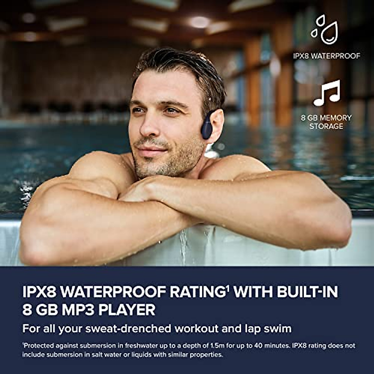 Creative Outlier Free Pro Wireless Bone Conduction Headphones with Bluetooth 5.3 and IPX8 Waterproof, Built-in 8GB MP3, Multipoint connectivity, Up to 8 Hours of Battery Life, Built-in Mic