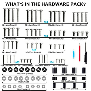 Mounting Dream Universal TV Mounting Hardware TV Wall Mounts Hardware Kit Fits All TVs, Screw for TV Mount with M4, M5, M6, M8 TV Screws, Spacers and Washers for Samsung TV up to 82 inch MD5756