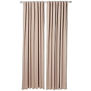 Amazon Basics Room Darkening Blackout Window Curtains with Back Tab Hanging Loops - 52" x 96", Taupe