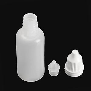 50pcs Plastic Empty Squeezable Eyedrops Dropping Bottle Eye Liquid Dropper- Plug Can Removable the Lip Can Be Screwed On (20ml)