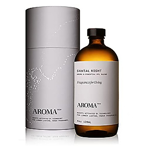 Aromatech Santal Night - Luxurious Aroma Oil Blend of Sandalwood, Tonka Bean, and Black Cardamom for Intimate and Romantic Moments with Scent Diffusers - 120 Milliliter