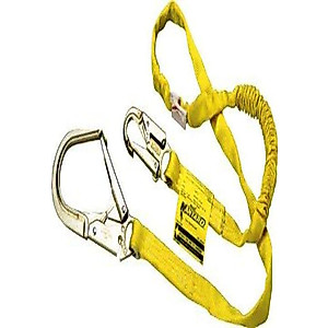 Miller by Honeywell 219WRXS/4FTYL 4-Feet Manyard Shock-Absorbing Webbing Lanyard with 1-3/4-Inch Locking Rebar Hook, Yellow