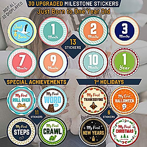 Little Growers Baby Memory Book WITH Keepsake Box, Baby Milestone Stickers AND Baby Footprint Kit - First 5 Years New Baby Scrapbook AND Photo Album, 5 Baby Shower Gifts in 1, for Newborn Boy or Girl