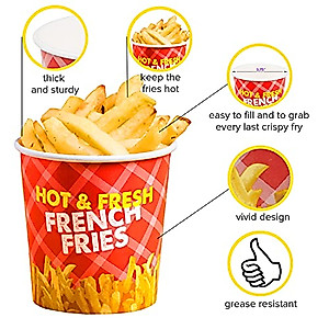 CUSINIUM [16 oz] 50-Pack French Fry Cups (Red) - Disposable Paper French Fry Holders