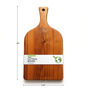 PDSM Teak Cutting Board With Handle | Wooden Chopping & Charcuterie Board | Small Wooden Cutting Boards For Kitchen