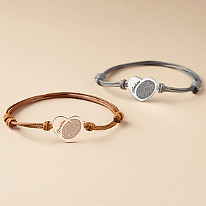 Centime Thumbprint Bracelet Memorial, Fingerprint Jewelry, Mom Jewelry Gifts, Memorial Gifts for Loss of Mom, Sympathy Gifts, 925 Sterling Silver, 18K Gold Plated