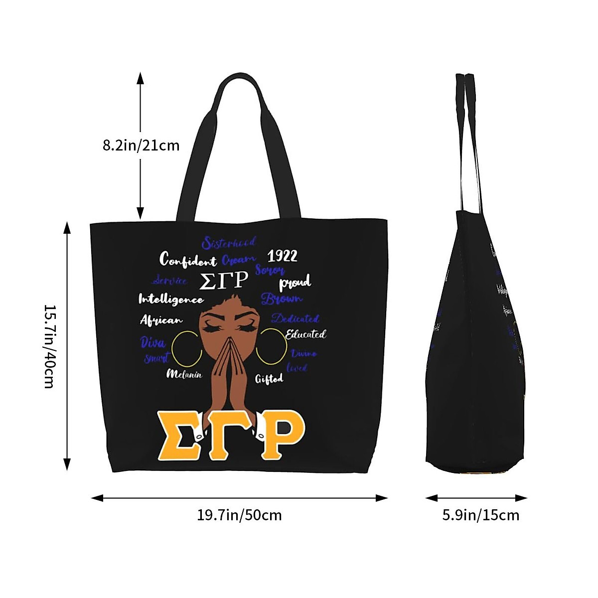 JIW Iaa Sigma Gamma Tote Bag Rho Sorority Gifts for Women 1922 Reusable Fashion Beach Bag Large Shoulder Shopping Bag