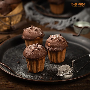 CHEFMADE Canele Cake Pan, Nonstick 12 Cavity Canele Muffin Bakeware