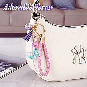 Wocide Initial Letter Keychain for Women Cute Keychains Aesthetic Girly Resin Alphabet Monogram Key Chain Charm for Car Keys Girls Kids Backpacks Purse Bag Charms for Handbags(Letter J)