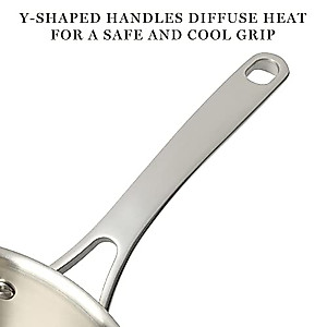 Martha Stewart Castelle 10 Piece 18/8 Stainless Steel Induction Safe Pots and Pans Non-Toxic Cookware Set