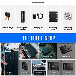 VAULTEK Slider Series Rugged Smart Handgun Safe Quick Auto-Open Sliding Door Pistol Safe with Rechargeable Li-ion Battery