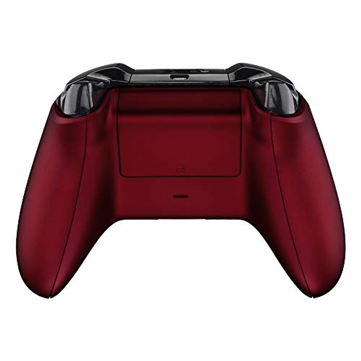 eXtremeRate Soft Touch Grip Custom Bottom Shell Back Panels for Xbox One S & One X Controller, Scarlet Red Replacement Back Shell Side Rails w/Battery Cover for Xbox One S X Controller Model 1708