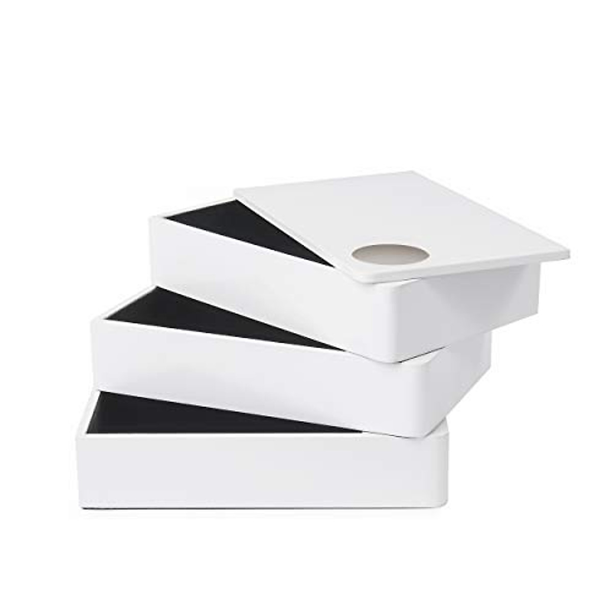 Umbra 308712-660 Spindle Jewlery Box, Wood Jewelry Box with White High-Gloss Finish