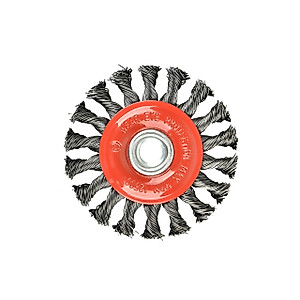 Aain 10 PCS - 4 Inch Twist Knotted Wire Wheel Brush for Grinders and Angle Grinder - 5/8 Inch-11 Threaded Arbor - 0.020 Inch Carbon Steel Wire,4" x 5/8-Inch | 11 UNC (AQ19A10)