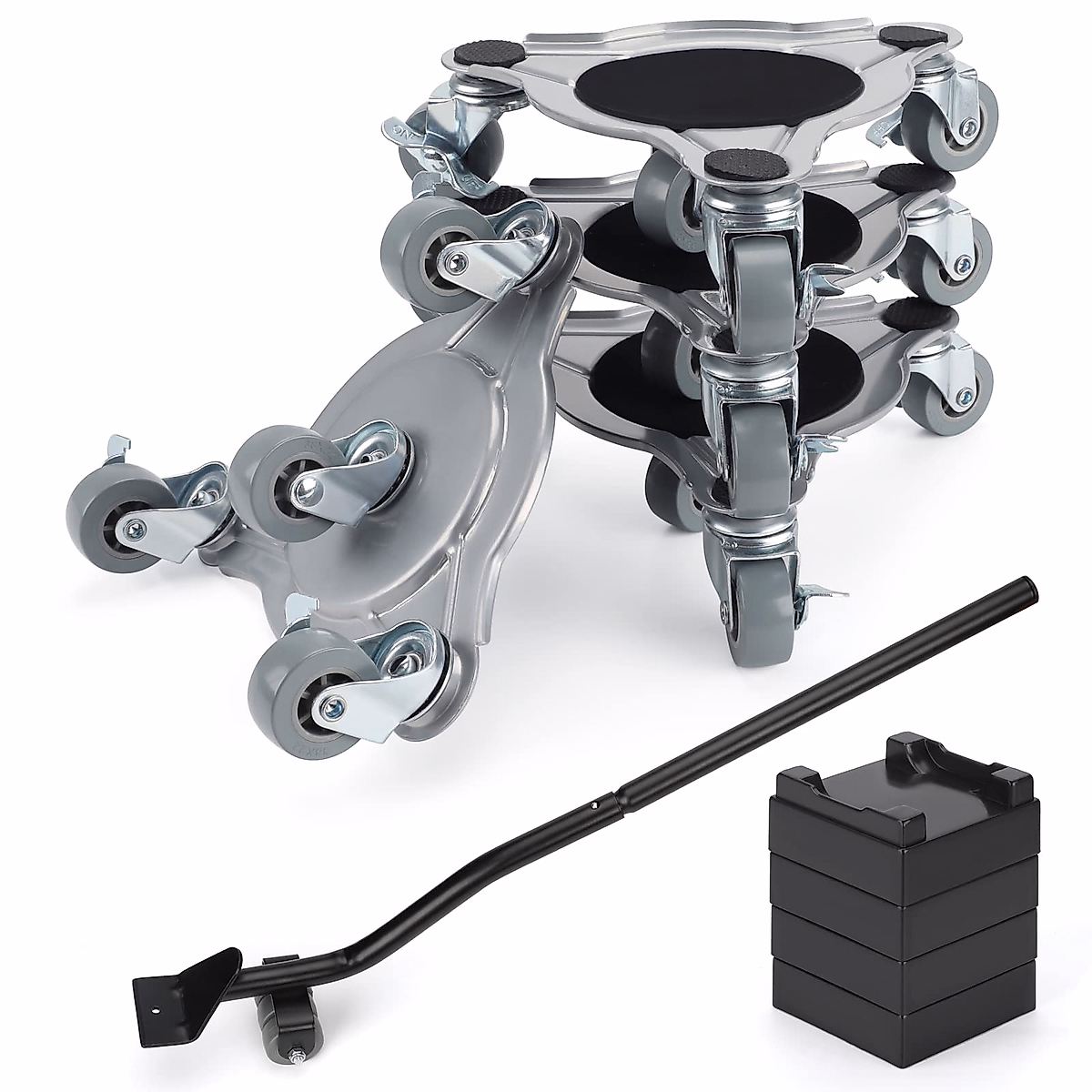 Insdawn Furniture Dolly Wheels Heavy Duty 4 Lockable Wheels Moving Dolly with Casters Furniture Dolly Set with Lifter for Heavy Furniture in Home Office or Warehouses Hold 800lbs,4-wheel Triangle