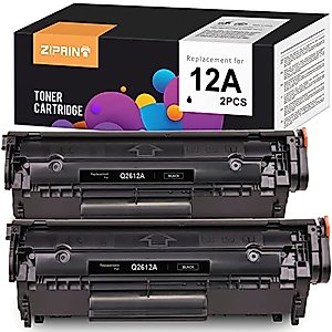 ZIPRINT Compatible Toner Cartridges Replacement for HP 12A Q2612A for HP Laserjet 1010 1020 1012 1022 1022n 3015 3055 1018 3030 Canon Imageclass D420 D450 D480 MF4150 MF4350D MF4270 (Black, 2-Pack)