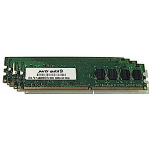 4GB Memory Upgrade for Dell XPS 410 Desktop PC 4 X 1GB DDR2 Non-ECC PC2-6400 240 pin 800MHz DIMM RAM (PARTS-QUICK Brand)