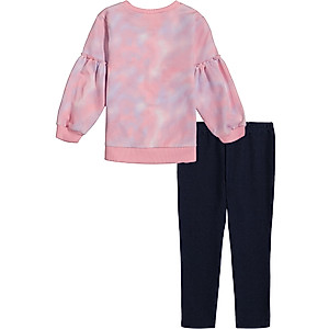 Kids Headquarters Girls 2 Pieces Jogger Set, Pink/Denim, 2T US