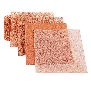 5PPI-130PPI Porous Foam Copper CU Metal Foam Sponge Copper (300×300×5mm, 1)