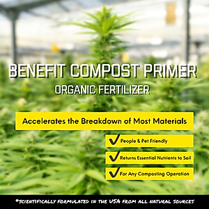 BENEFIT CANN Compost Primer .64 Ounce Organic Fertilizer, Guaranteed Analysis: 1-1-1. Beneficial Soil Microbes & Soil Mycorrhiza, 5 Billion Colony Forming Units/Gran. Use in Any Composting Operation