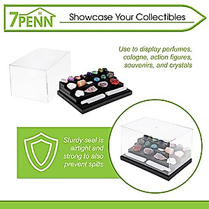 7Penn Acrylic Display Case for Figures - 4 Step Clear Display Box and Lid for Minifigure Crystal Ring Collections