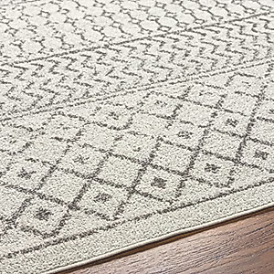 Artistic Weavers Chester Boho Moroccan Area Rug, 4' Round, Cream/Charcoal