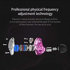 YINYOO KZ ZSN 1BA 1DD Over Ear Earbuds Wired Earphones Without Microphone Hybrid Balanced Armature Driver Dynamic Drivers & 3.5mm Audio Plug Detachable Cable(Black Without mic)