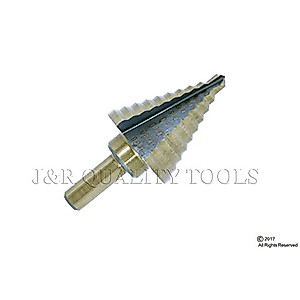 Titanium Step Drill Bit, High Speed Steel 1/4" to 1-3/8" Total 10 Step Sizes